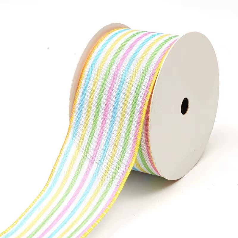 Easter ribbon rainbow ribbon macarons wired ribbon - diydreamcraft
