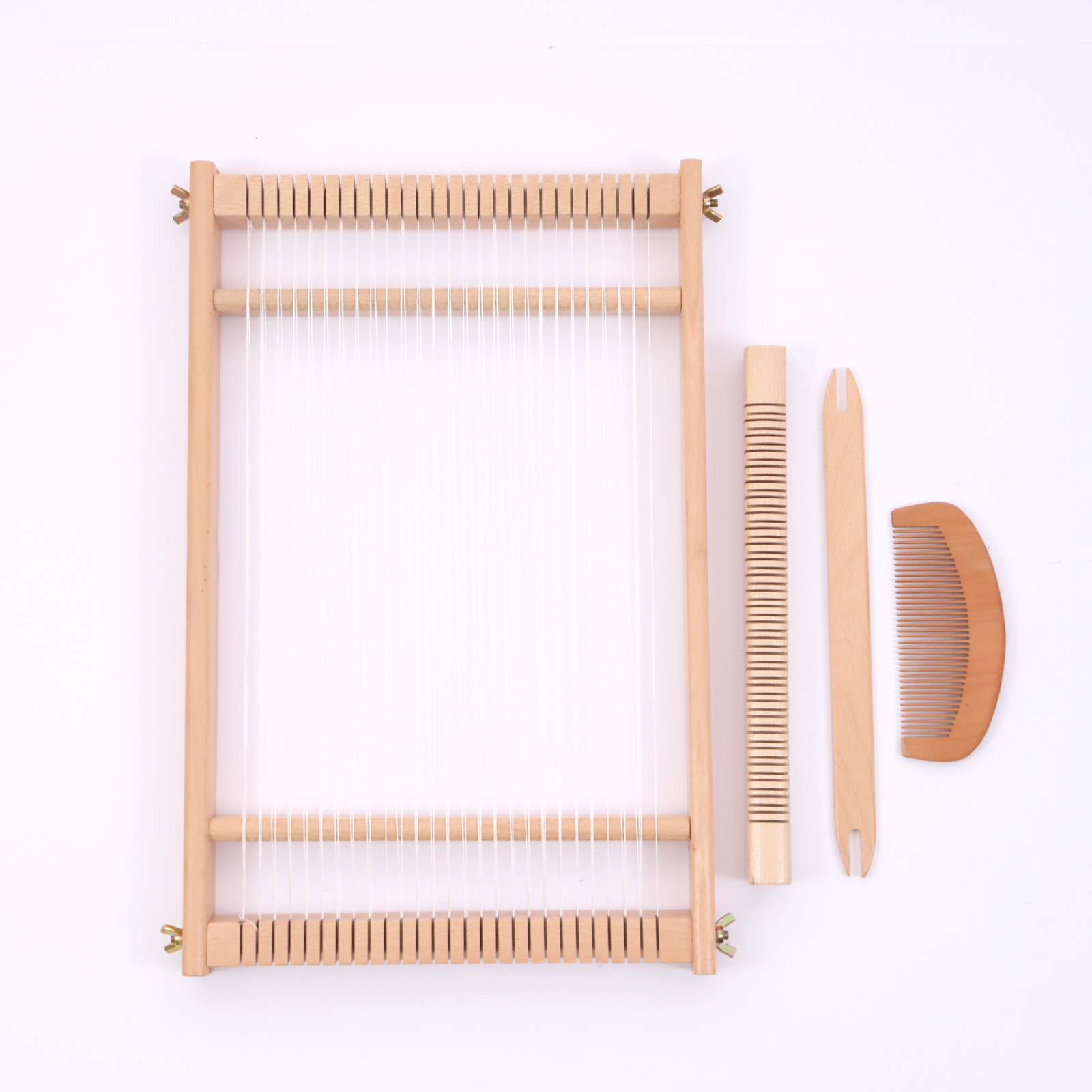 Wooden Weaving Loom Kit 40 x 26 cm Multi-Craft Lap Frame Hand-Knitted ...