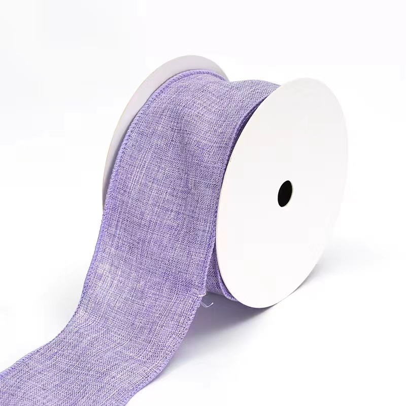 Pure color ribbon Fine jute wired easter ribbon ribbon bow 63mm ...